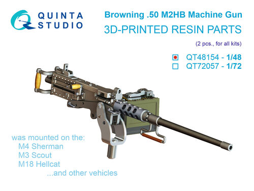 NEW! Quinta Studio QT48154 Browning .50 M2HB Machine Gun - 2 pcs (3D-Printed / for All Kits)