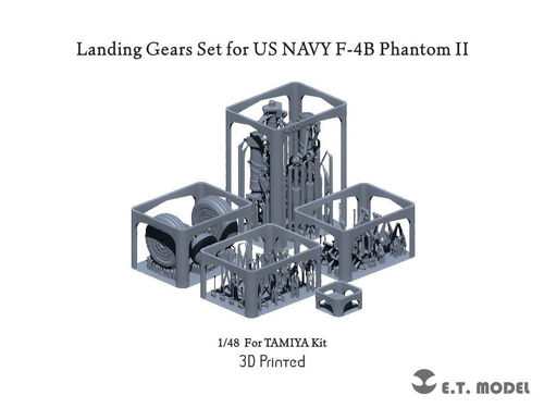 NEW! Gloria Model P48001 US Navy F-4 B Phantom II - 3D-Printed Landing Gears Set (for Tamiya Kits)