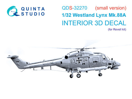 Quinta Studio QDS32270 Westland Lynx Mk.88a - 3D-Printed & Coloured Interior Small Version (for Revell Kits)