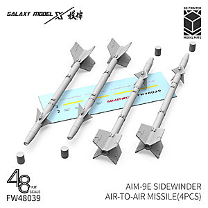 NEW! Galaxy-Model FW48039 AIM-9 E Sidewinder Air-to-Air Missile (4 pcs / 3D-Printed)