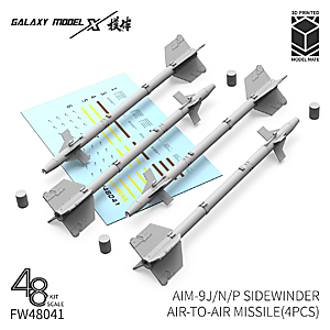 NEW! Galaxy-Model FW48041 AIM-9 J/N/P Sidewinder Air-to-Air Missile (4 pcs / 3D-Printed)