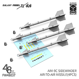 NEW! Galaxy-Model FW48037 AIM-9 C Sidewinder Air-to-Air Missile (4 pcs / 3D-Printed)