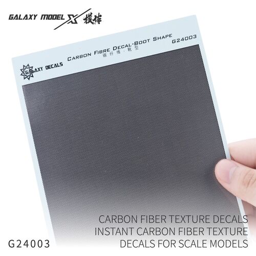NEW! Galaxy-Model G24003 Carbon Fiber Texture Decal (Boot Shape)