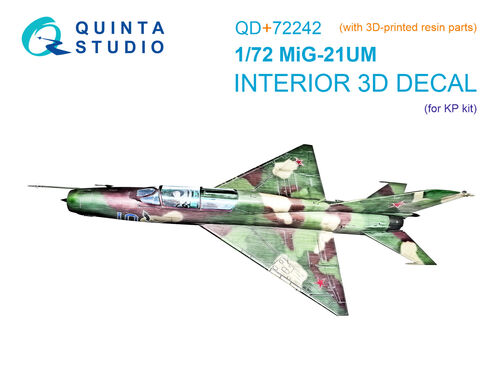Quinta Studio QD+72242 MiG-21 UM - 3D-Printed & Coloured Interior with 3D-Printed Resin Parts (for Kovozavody Prostejov Kits)