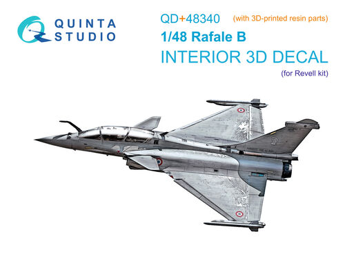 Quinta Studio QD+48340 Dassault Rafale B - 3D-Printed & Coloured Interior with 3D-Printed Resin Parts (for Revell Kits)