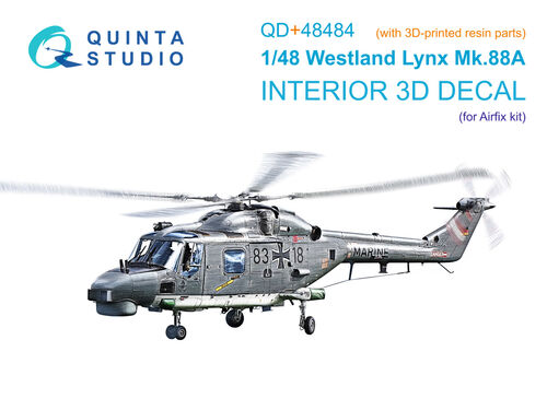 Quinta Studio QD+48484 Westland Lynx Mk.88A - 3D-Printed & Coloured Interior with 3D-Printed Resin Parts (for Airfix Kits)