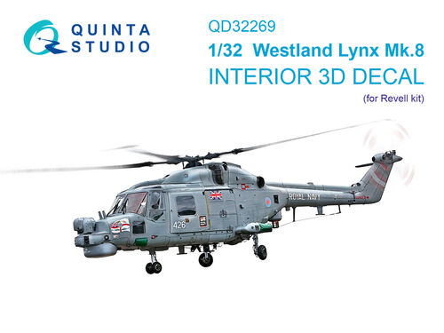 Quinta Studio QD32269 Westland Lynx Mk.8 - 3D-Printed & Coloured Interior (for Revell Kits)
