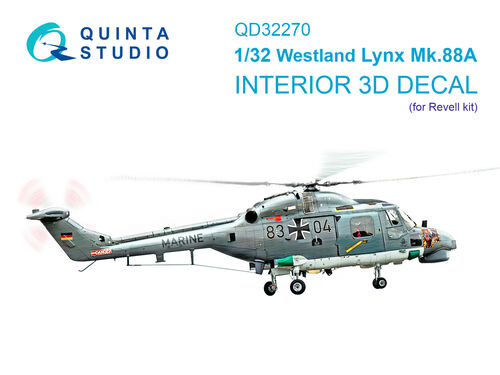 Quinta Studio QD32270 Westland Lynx Mk.88a - 3D-Printed & Coloured Interior (for Revell Kits)
