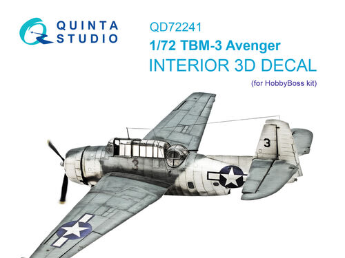 Quinta Studio QD72241 Grumman TBM-3 Avenger - 3D-Printed & Coloured Interior (for HobbyBoss Kits)