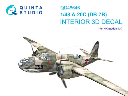 Quinta Studio QD48646 Douglas A-20 C Havoc (DB-7B) - 3D-Printed & Coloured Interior (for HKM Kits)