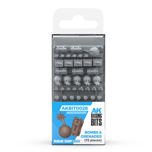NEW! AK-Interactive AKBIT0028 Bombs & Grenades (3D-Printed / 72 pcs)