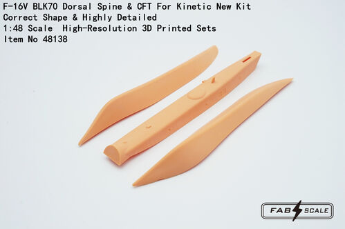NEW! Fab Scale Fa48138 F-16 V BLK70 - 3D-Printed Dorsal Spine & CFT (for Kinetic Model Kits)