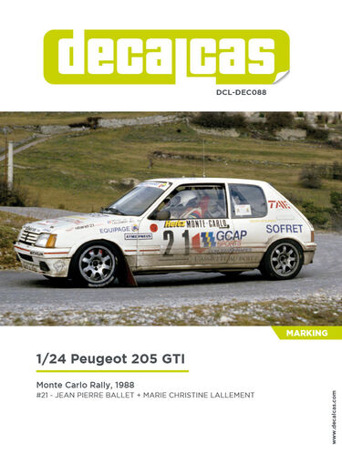 NEW! Decalcas DEC088 Peugeot 205 GTI - Monte Carlo Rally 1988