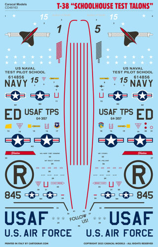 NEW! Caracal Models 48163 Northrop T-38 A/C - Schoolhouse Test Talons (USAF)