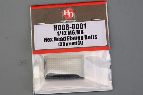 NEW! Hobby design HD08-0001 M6 / M8 Hex Head Flange Bolts A (3D-Printed)