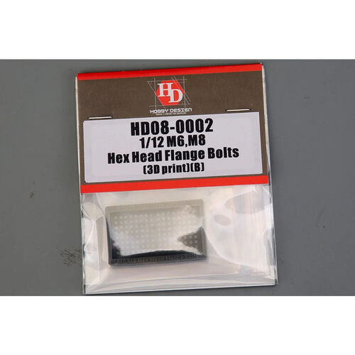 NEW! Hobby design HD08-0002 M6 / M8 Hex Head Flange Bolts B (3D-Printed)