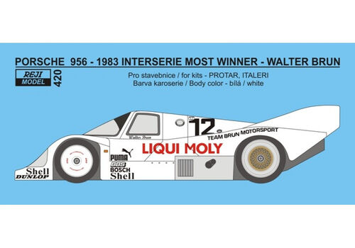 NEW! Rejimodel 420 Porsche 956 - Interserie Most Winner Walter Brun 1983 (for Protar and Italeri Kits)