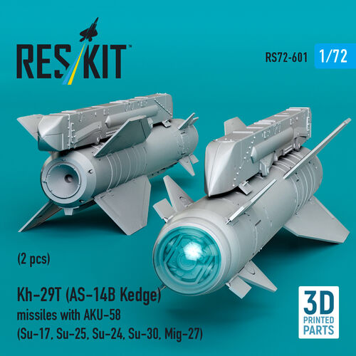 RES/KIT 72-0601 Kh-29T (AS-14B Kedge) missiles with AKU-58 (2 pcs / 3-D Printed)