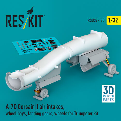 RES/KIT U32-0185 LTV A-7 D Corsair II - Air Intakes / Wheel Bays / Landing Gears and Wheels (3D-Printed / for Trumpeter Kits)