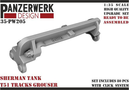 Panzerwerk Design 35-PW205 Sherman Tracks Grouser for T51 Tracks