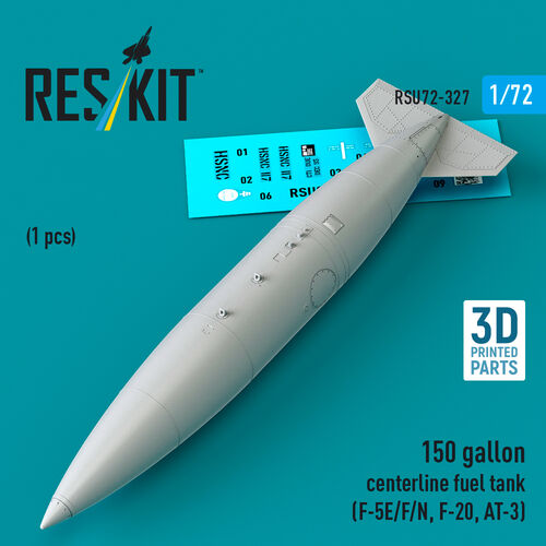 RES/KIT U72-0327 Northrop F-5 E / F / N / F-20 and AT-3 - 150 Gallon Centerline Fuel Tank (1 piece / 3D-Printed)