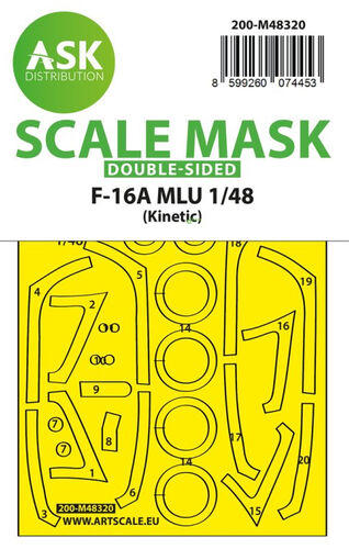 Art Scale Kit M48320 General Dynamics F-16A MLU - Double-Sided Fit and Self Adhesive Express Mask (for Kinetic Kits)