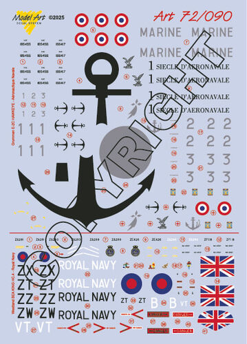 Model Art 72090 Westland Sea King HC.4 Commando and Grumman E-2C Hawkeye Decal Set