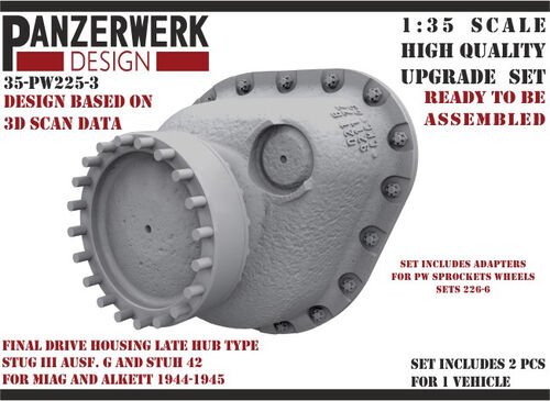 Panzerwerk Design 35-PW225-3 StuG III Ausf. G and StuH42 - Final Drive Late Hub No.2 (2 pcs)