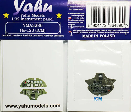 Yahu Models A3286 Henschel Hs-123 - Instrumet Panel (for ICM Kits)