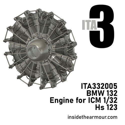 Inside the Armour ITA332005 BMW 132 Engine for ICM Henschel Hs-123 A-1