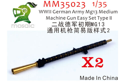Mosaic Model MM35023 German WWII Army MG13 Medium Machine Gun Easy Set Type II - Barrels (2 pcs)