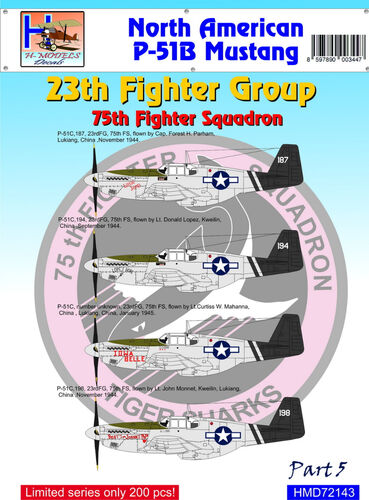 H-Model Decals D72143 North American P-51 C Mustang - 23th FG Part 5