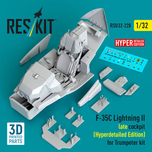 RES/KIT U32-0228 F-35 C Lightning II - Late Cockpit Hyperdetailed Edition (3D-Printed / for Trumpeter Kits)