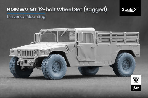 ScaleX WM35004S HMMWV MT - 12-Bolt Sagged Wheel Set with Universal Mounting (3D-Printed)