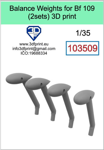 3DF 103509 Balance Weights for Bf-109 (3D-Pritned)