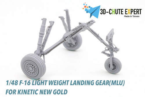 3D-CHUTE EXPERT 1320506 General Dynamics F-16 A/B MLU - Light Weight Landing Gear (for Kinetic 48100 / 48154 and 48159 Kits)