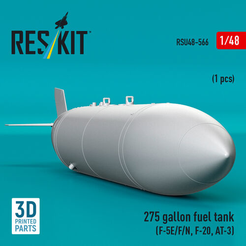 RES/KIT U48-0566 Northrop F-5 E / F / N / F-20 and AT-3 - 275 Gallon Fuel Tank (1 piece / 3D-Printed)