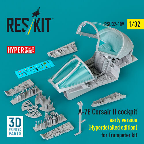 RES/KIT U32-0189 LTV A-7 E Corsair II - Early Cockpit Hyperdetailed Edition (3D-Printed / for Trumpeter Kits)