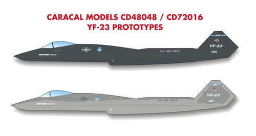 Caracal Models 72016 Northrop YF-23 Prototypes Decals