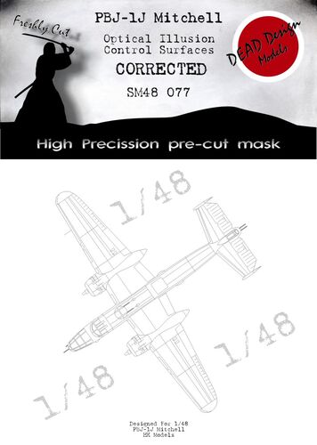 DEAD Design Models SM48077 North American PBJ-1J Mitchell - Optical Illusion Control Surfaces (for HK Models Kits)