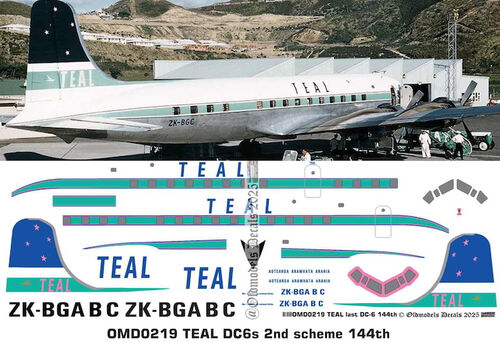 Old models Decals 0219 Dogulas DC6 - TEAL Late Scheme