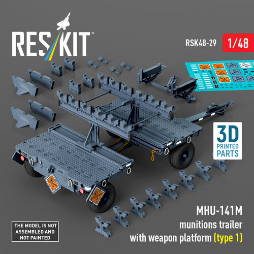 RES/KIT K48-0029 MHU-141M Munitions Trailer with Weapon Platform Type 1 (3D-Printed)