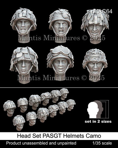 Mantis Miniatures MAC64 Head Set PASGT Helmets Camo