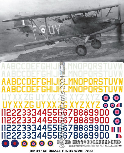 Old models Decals 1168 Hawker Hind - RNZAF WWII Scheme