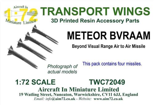 Aircraft In Miniature Ltd TWC72049 Meteor BVRAAM (4 pcs / 3D-Printed)