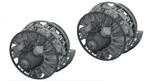 Eduard 6481013 Martin B-26 B/C Marauder - 3D-Printed Engines (for ICM Kits)