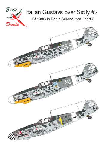 Exotic Decals 32026 Italian Gustavs over Sicily Part 2 - Bf 109-G in Regia Aeronautica