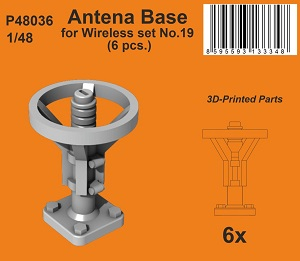 CMK P48036 Antena Base for Wireless Set No.19 (6 pcs / 3D-Printed)