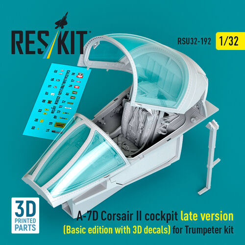 RES/KIT U32-0192 LTV A-7 D Corsair II - Late Cockpit Basic Edition with 3D Decals (3D-Printed / for Trumpeter Kits)