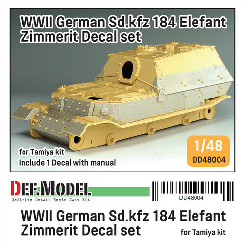 DEF Model DD48004 German WWII Elefant - Zimmerit Coating Decal Set (for Tamiya Kits)